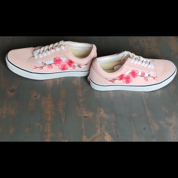 Vans | Shoes | Cherry Blossom Custom Vans Pink All Sizes | Poshmark